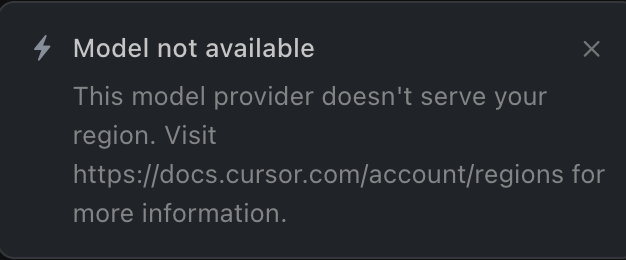 Cursor 模型不可用错误信息 Model not available 及解决方法 | SkyVPN